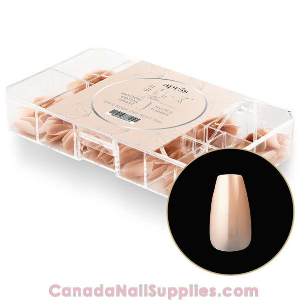 Apres Neutral Gel-X Tips - Natural Coffin Short, Alex - 150 pcs, 11 ...